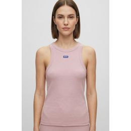 Tanktop HUGO BLUE "Easy Tank", Damen, Gr. XXL (44), light, pastel pink 681, Feinripp, Obermaterial: 96% Baumwolle, 4% Elasthan, unifarben, slim fit normal, Rundhals, Tops Tanktop, Stretch-Baumwolle, Slim Fit