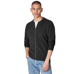 Strickjacke Casamoda "Casamoda Strickjacke uni", Herren, Gr. 4XL, grau (schwarzgrau), 100% Baumwolle, Strickjacken Strickjacke