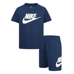 T-Shirt & Shorts Nike Sportswear "CLUB TEE & SHORT SET", M&auml;dchen, Gr. 122 (7), blau, Obermaterial: 60% Baumwolle, 40% Polyester, KOB Set-Artikel, f&uuml;r Kinder, 2-teiliges Set, f&uuml;r Sport und Bewegung