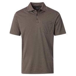 Poloshirt Casamoda "Casamoda Polo-Shirt uni", Herren, Gr. L, schlamm, 55% Baumwolle, 45% Polyester, Shirts