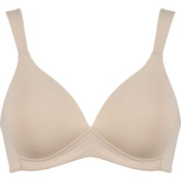 Schalen-BH Naturana "The Wednesday", Damen, Gr. 75, Cup D, beige (light beige), Obermaterial: 89% Polyamid, 11% Elasthan, unifarben, bequem, BHs Schalen-BH, herausnehmbare Pads, breite Tr&auml;ger, Entlastungstr&auml;ger, feminin, basic