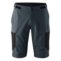 Radhose Gonso "Adventure Shorts Cargo M", Herren, Gr. S, Normalgr&ouml;&szlig;en, grau (anthrazit), 78% Polyamid, 11% Polyester, 11% Elasthan, Hosen, Herren Bike-Shorts, Fahrradhose mit Sitzpolster, Bund flexibel