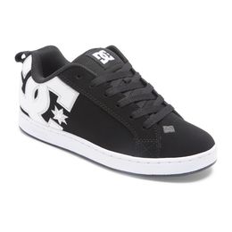 Sneaker DC Shoes "Court Graffik", Damen, Gr. 10(42), schwarz-wei&szlig; (schwarz, wei&szlig; stencil), Obermaterial:55, 91% Leder, 38, 75% Synthetik, 5, 34% Microfaser;, Schuhe Sneaker