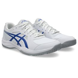 Tennisschuh asics "COURT SLIDE 4", Herren, Gr. 46,5, wei&szlig;, schwarz cobalt, Synthetik, Schuhe, Multicourt-Schuh, Allcourtschuh