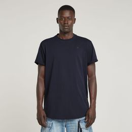 G-Star Raw Kurzarmshirt G-STAR "Lash", Herren, Gr. S, blau (salute), Jersey, Obermaterial: 100% Baumwolle, unifarben, normal h&uuml;ftbedeckend, Rundhals, Umschlagsaum, Shirts, Rundhals, Logoapplikation