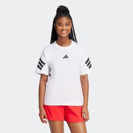 T-Shirt adidas Sportswear "FUTURE ICONS 3-STREIFEN", Damen, Gr. M, wei&szlig;, Obermaterial: 100% Baumwolle, normal, Rundhals, Shirts T-Shirt