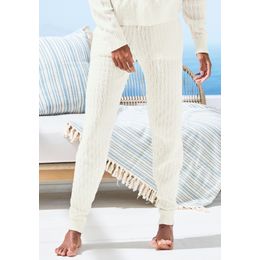 Strickhose French Connection, Damen, Gr. 36/38, N-Gr, creme, Rippstrick, Obermaterial: 33% Nylon, 32% Polyacryl, 30% Baumwolle, 5% Elasthan, Zopfmuster, bequem lang, Hosen, mit Zopfmuster in weiche, softer Qualit&auml;t, Loungewear