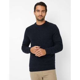 Rundhalspullover Brax "Style RICK", Damen, Gr. L (52), navy, Strick, 80% Wolle, 20% Polyamid, Rundhals, Pullover Rundhalspullover