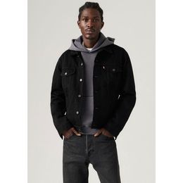 Levi's Jeansjacke LEVI'S "VINTAGE FIT TRUCKER JKT", Herren, Gr. M, berk night t, Denim/Jeans, Obermaterial: 100% Baumwolle, unifarben, h&uuml;ftlang, Rundhals, 1-Knopf-Manschette, Jacken Jeansjacke, mit Knopfleiste