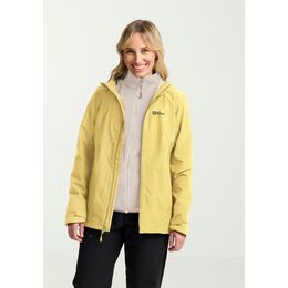 3-in-1-Funktionsjacke Jack Wolfskin "MOONRISE 3IN1 JKT W", Damen, Gr. L (42/44), lemonice, Obermaterial: 100% Polyester. Futter: 100% Polyester. Innenjacke: 100% Polyester, Jacken