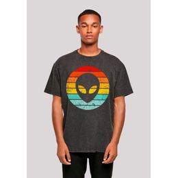 T-Shirt F4NT4STIC "Alien Retro Sonnenuntergang", Herren, Gr. L, schwarz, Obermaterial: 100% Baumwolle, oversize, Rundhals, ohne B&uuml;ndchen, Shirts T-Shirt, Premium Qualit&auml;t