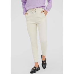 V&eacute;ro Moda Jogger Pants VERO MODA "VMEVA MR LOOSE STRING PANT GA NOOS", Damen, Gr. L (40), L&auml;nge 30, beige (birch), Web, Obermaterial: 65% Viskose (LENZING&trade; ECOVERO&trade;), 30% Nylon, 5% Elasthan, unifarben, loose fit 7/8-L&auml;nge, Hosen, hinten mit elastischem B&uuml;ndchen