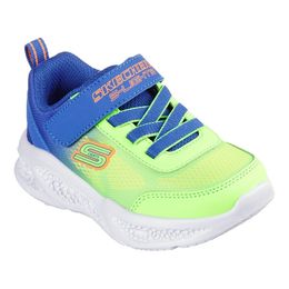 Lauflernschuh Skechers "Skechers METEOR-LIGHTS", Baby, Gr. 25, bunt (blau, limette), Lederimitat, Textil, kontrastfarbene Details, Schuhe Lauflernschuh, Blink,-Klettschuh zum Schl&uuml;pfen, Neon, Gr&ouml;&szlig;enschablone zum Download