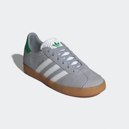 Sneaker adidas originals "GAZELLE", M&auml;dchen, Gr. 36, halo silber, cloud wei&szlig;, gr&uuml;n, Leder, Synthetik, Schuhe Sneaker, f&uuml;r Kinder und Jugendliche