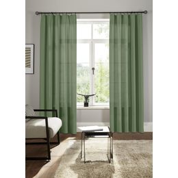 Vorhang Bruno Banani "Lagan" Gr. 3, gr&uuml;n (oliv), B:140cm H:225cm, Polyester, Polyester, Gardinen, 2-er Set, gewebt, Microfaser, versch. Gr&ouml;&szlig;en, einfarbig, Bestseller