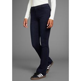 Jeansjeggings Arizona "Bootcut mit leichtem Thermo Effekt", Damen, Gr. 40, N-Gr, blau (rinsed), Denim/Jeans, Obermaterial: 72% Baumwolle, 26% Polyester, 2% Elasthan, Basic, lang, Jeans, High Waist