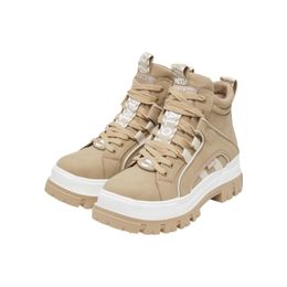 Stiefel Buffalo "Buffalo ASPHA NC MID", Damen, Gr. 37, beige, cream, Polyurethan, unifarben, Schuhe Stiefel