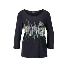 Print-Shirt GOLDNER "Shirt", Damen, Gr. 38, schwarz, Obermaterial: 95% Viskose CV. 5% Elasthan EL., normal, U-Boot-Ausschnitt, Tubular, Shirts, stretchbequemer Viskosejersey
