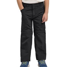 Zip-off-Hose Jack Wolfskin "SAFARI ZIP OFF PANTS K", M&auml;dchen, Gr. 176, Normalgr&ouml;&szlig;en, schwarz, Obermaterial: 100% POLYAMID. Futter: 100% POLYESTER, Hosen