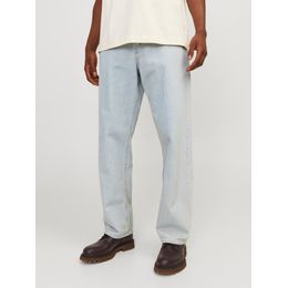 Jack & Jones Relax-fit-Jeans JACK & JONES "JJIALEX mit cleanem Look und Taschenvielfalt", Herren, Gr. 29, L&auml;nge 32, blau (blau denim), Denim/Jeans, Obermaterial: 100% Baumwolle, Abriebeffekte, relaxed fit lang, Jeans, Baumwolle, relax fit
