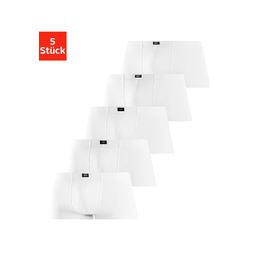 H.I.S. Hipster H.I.S, Herren, Gr. 5M, 5 Stk., wei&szlig;, Jersey, Obermaterial: 95% Baumwolle, 5% Elasthan, unifarben, k&ouml;rpernah, Unterhosen, knapp sitzende Boxershorts aus Baumwollstretch