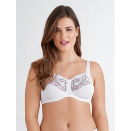 B&uuml;gelloser BH Felina "Moments", Damen, Gr. 100, Cup A, wei&szlig;, Spitze, Obermaterial: 80% Polyamid, 13% Polyester, 7% Elasthan, unifarben, BHs, mit Spitze, Blumenstickerei, St&uuml;tzfunktion und Vollk&ouml;rbchen