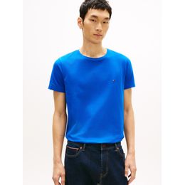 T-Shirt Tommy Hilfiger "STRETCH SLIM FIT", Herren, Gr. XL, regal blau, Jersey, Obermaterial: 96% Baumwolle, 4% Elasthan, slim fit normal, Rundhals, Shirts T-Shirt, unifarben, casual, slim fit, Baumwollmix, Rundhals