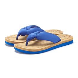 Badezehentrenner ELBSAND "Sandale, Badeschuh, Badelatsche, Flip Flop, Mule, Badepantolette", Damen, Gr. 43, blau, Obermaterial: 100% Textilmaterial. Decksohle: 100% Synthetik. Futter: 100% Textilmaterial. Laufsohle: 100% Synthetik, kontrastfarbene Details, Schuhe, Zehentrenner mit wasserabweisender und ultraleichter Sohle VEGAN