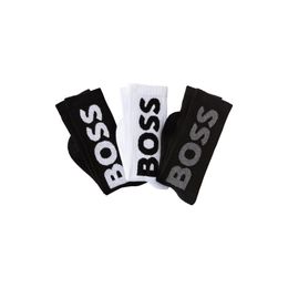 Socken BOSS "3P QS Rib Logo CC", Herren, Gr. 43-46, bunt (open miscellaneous 960), Baumwollmischung, unifarben, Socken Socken, mit Logo
