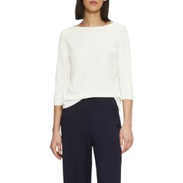 Langarmshirt s.Oliver, Damen, Gr. 36, wei&szlig;, Jersey, Obermaterial: 100% Baumwolle, unifarben, regular fit taillenbedeckt, U-Boot-Ausschnitt, Shirts Langarmshirt, aus Flammgarn