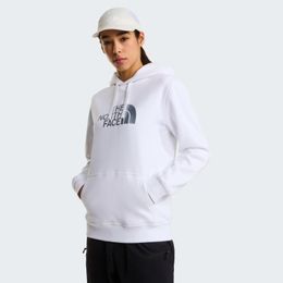 Kapuzensweatshirt The North Face "W DREW PEAK REGULAR HOODIE", Damen, Gr. L, tnf wei&szlig;, frost grau, Sweatware, Obermaterial: 80% Baumwolle, 20% Polyester, normal, Rundhals, Rippb&uuml;ndchen, Sweatshirts, mit regulierbarer Kapuze, mit K&auml;ngurutasche, pflegeleicht