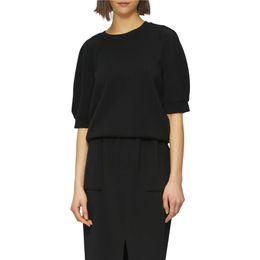 Sweatshirt s.Oliver, Damen, Gr. 42, schwarz, Obermaterial: 47% Modal, 41% Polyester, 12% Elasthan, unifarben, regular fit taillenbedeckt, Rundhals, B&uuml;ndchen, Sweatshirts Sweatshirt, mit Halbarm