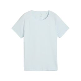 Trainingsshirt Puma "RUN CLOUDSPUN T-Shirt Damen", Damen, Gr. L, blau (sea glass blau), Obermaterial: 94% Polyester, 6% Elasthan, Rundhals, Shirts