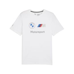 T-Shirt Puma "BMW M Motorsport Essentials Logo T-Shirt Herren", Herren, Gr. L, wei&szlig;, Obermaterial: 100% Baumwolle; Rippe: 80% Baumwolle, 20% Polyester, regular fit, Rundhals, Shirts T-Shirt