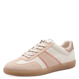 Plateausneaker Tamaris, Damen, Gr. 39, rose kombiniert, Leder, Lederimitat, unifarben mit Farbeins&auml;tzen, Schuhe Plateausneaker, Freizeitschuh, Halbschuh, Schn&uuml;rschuh mit gepolstertem Schaftrand