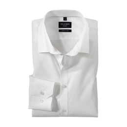 Businesshemd OLYMP "No. Six super slim", Herren, Gr. 40, N-Gr, beige (hellbeige), Web, Obermaterial: 97% Baumwolle, 3% Elastolefin, slim fit, Hemden