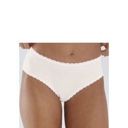 Panty s.Oliver "Camille", Damen, Gr. 32/34, beige (creme), Microtouch, Obermaterial: 85% Polyamid, 15% Elasthan, k&ouml;rpernah, Unterhosen Panty, mit feiner Spitzenborte
