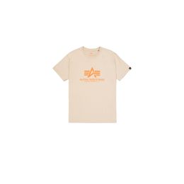 T-Shirt Alpha Industries "Basic T-Shirt BL", Herren, Gr. L, beige (organic beige), Obermaterial: 100% Baumwolle, Shirts T-Shirt