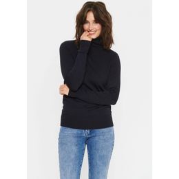 Rollkragenpullover Saint Tropez "J2046, MilaSZ Rollneck", Damen, Gr. S, blau (night sky), Strick, Obermaterial: 80% Viskose, 20% Polyamid, unifarben, normal normal, Rundhals, Rippb&uuml;ndchen, Pullover Rollkragenpullover, Viskosemischung, Classic fit