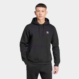 Kapuzensweatshirt adidas originals "TREFOIL ESSENTIALS HOODIE", Herren, Gr. S, schwarz, Obermaterial: 70% Baumwolle, 30% Polyester, normal, Rundhals, angesetztes B&uuml;ndchen, Sweatshirts, Basic Hoodie, Kapuzenpullover mit Logo