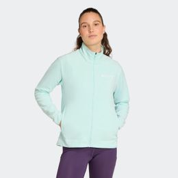 Fleecejacke adidas terrex "MULTI", Damen, Gr. M, blau (semi flash aqua), Obermaterial: 100% Polyester, normal, Jacken Fleecejacke