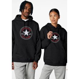 Kapuzensweatshirt Converse "STANDARD FIT CENTER FRONT LARGE CHUCK", Herren, Gr. M, schwarz, Obermaterial: 80% Baumwolle, 20% Polyester, Sweatshirts, Unisex
