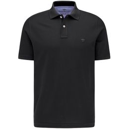 Poloshirt Fynch-Hatton, Herren, Gr. M (50), schwarz, Jersey, Obermaterial: 100% Baumwolle, unifarben, normal, ohne Ausschnitt, Shirts, normale Passform, mit 2-Knopf-Polokragen, aus Baumwolle