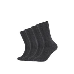 Socken Camano "ca-soft", Damen, Gr. 43-46, grau (anthrazit, meliert), Baumwollmischung, meliert, normal, Socken Socken, verst&auml;rkter Fersen- und Zehenbereich