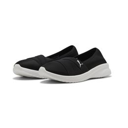 Ballerina Puma "Adelina 2 Sneakers Damen", Damen, Gr. 40.5, schwarz-wei&szlig; (schwarz, wei&szlig;), Obermaterial: Textil; Futter: Textil; Innensohle: Textil; Laufsohle: Synthetik, Schuhe Ballerina