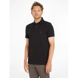 Poloshirt Tommy Hilfiger "1985 REGULAR POLO", Herren, Gr. S (46), schwarz, Piqu&eacute;, Obermaterial: 97% Baumwolle, 3% Elasthan, Basic, normal, Shirts, aus hochwertiger Baumwoll-Piqu&eacute;-Qualit&auml;t