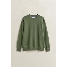 Sweatshirt Gant "REG SHIELD C-NECK SWEAT", Herren, Gr. 4XL, dry herb gr&uuml;n, Sweatware, Obermaterial: 87% Baumwolle, 13% Polyester, regular fit h&uuml;ftlang, Rundhals, elastischer Bund, Sweatshirts Sweatshirt, mit Logostickerei auf der Brust