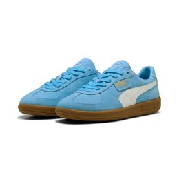 Sneaker Puma "PALERMO", Damen, Gr. 42, blau (team light blau, Puma wei&szlig;), Leder, mehrfarbig, Schuhe Sneaker