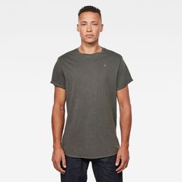 G-Star Raw Kurzarmshirt G-STAR "Lash", Herren, Gr. M, asfalt gd, Jersey, Obermaterial: 100% Baumwolle, unifarben, normal h&uuml;ftbedeckend, Rundhals, Umschlagsaum, Shirts, Rundhals, Logoapplikation