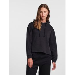 Hoodie Pieces "PCCHILLI LS HOODIE NOOS BC", Damen, Gr. XS, schwarz, Sweatware, Obermaterial: 50% Baumwolle, 50% Polyester, unifarben, regular fit taillenbedeckt, Rundhals, Sweatshirts Hoodie
